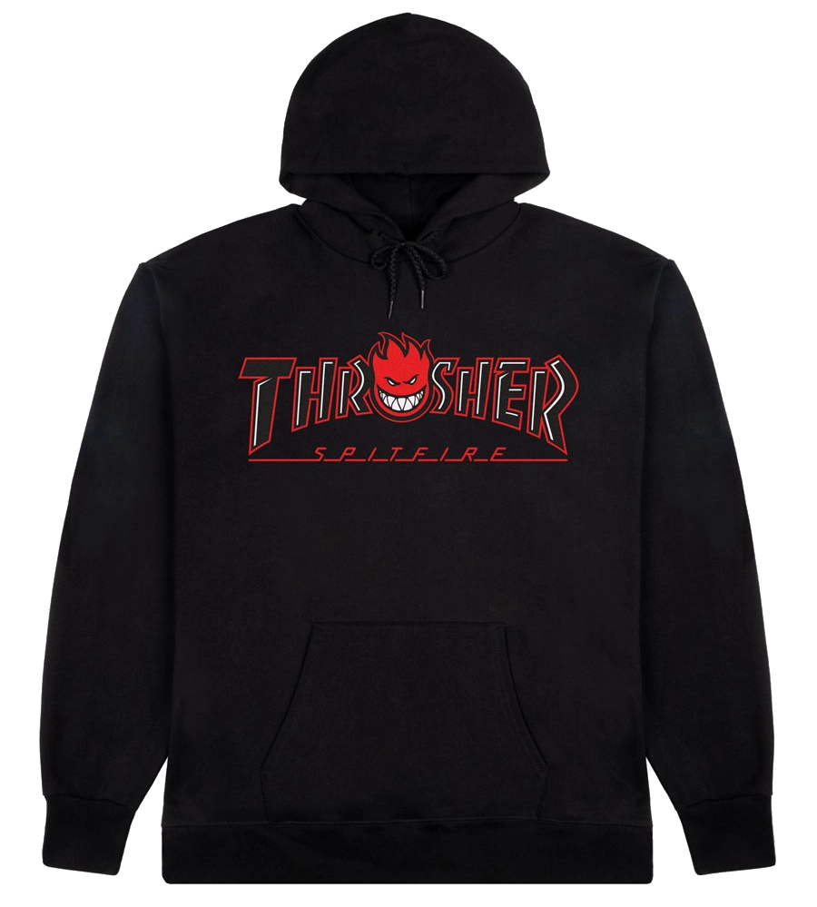 Thrasher x Spitfire Bighead Outline Hoodie, Black – SK8 Clothing